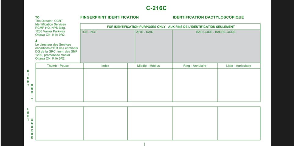 Where to take fingerprints in Kiev, how to fill in C-216C, FD-258?